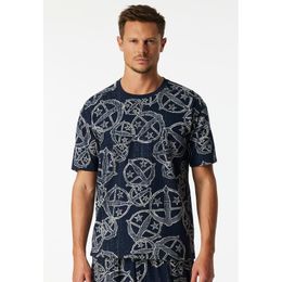 Schiesser Herren Kurzarmshirt &raquo; 150 Years&laquo; Rundhalsausschnitt, Baumwolle, Allover-Print bunt 50