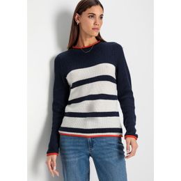 HECHTER PARIS Damen HECHTER PARIS Streifenpullover mit Kontrastkante blau 36/38