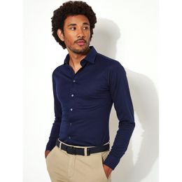 DESOTO Herren DESOTO Langarmhemd &raquo;Jerseyhemd Casual Kent langarm&laquo; Flexibler Stretch blau S, N-Gr