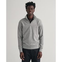 Gant Herren Sweatshirt &raquo;REG SHIELD HALF ZIP SWEAT&laquo;, mit Logostickerei auf der Brust grau 4XL