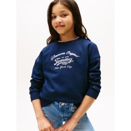 Tommy Hilfiger Damen Sweatshirt &raquo;TOMMY SCRIPT SWEATSHIRT&laquo;, f&uuml;r Kinder bis 16 Jahre, mit gl&auml;nzendem Druck blau 3 (98)