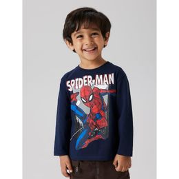 name it Jungen Langarmshirt &raquo;NMMJUICE SPIDER NREG LS TOP NOOS MAR&laquo; blau 110