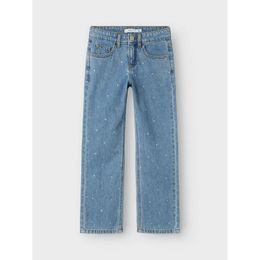 name it M&auml;dchen Straight-Jeans &raquo;NKFROSE STRAIGHT JEANS 3366-BE NOOS&laquo; blau 140, N-Gr