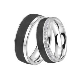 DOOSTI Unisex DOOSTI Trauring &raquo;Schmuck Geschenk Edelstahl Trauring Ehering Partnerring LIEBE&laquo; wahlweise mit oder ohne Zirkonia schwarz
