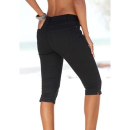 Beach Time Beachtime Damen 3/4-Hose mit Elasthan, Caprihose, Sommerhose schwarz 36, N-Gr