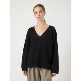 Y.A.S Damen Strickpullover &raquo;YASELMA LS V-NECK KNIT PULLOVER S. NOOS&laquo; schwarz XL