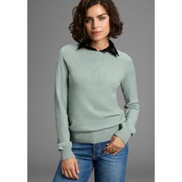 Laura Scott Damen Strickpullover softer &Uuml;bergangsstrick im Basic-Shape mit Rundhals-Ausschnitt 48/50