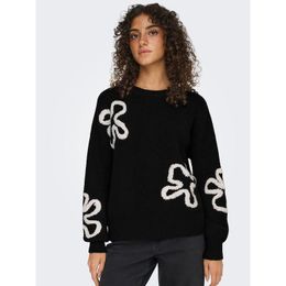 Only Damen Only Strickpullover &raquo;ONLDAISY LS STITCH O-NECK KNT&laquo; schwarz L