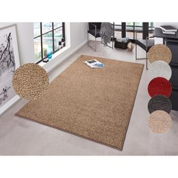 Hanse Home Teppich &raquo;Pure 100 Kurzflor&laquo; rechteckig 13 mm H&ouml;he Kurzflor, uni, umkettelt, L&auml;ufer, Wohnzimmer, Kinderzimmer, Flur braun Kunstfaser