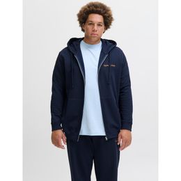Jack & Jones PlusSize Jack & Jones Plussize Herren Jack & Jones PlusSize Kapuzensweatshirt &raquo;JORNORREBRO EMB SWEAT ZIP HOOD PLS&laquo; blau 4XL