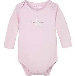 Calvin Klein Jeans Jungen Langarmbody &raquo;MONOGRAM LS BODY&laquo; f&uuml;r Babys bis 2 Jahre rosa 80, N-Gr