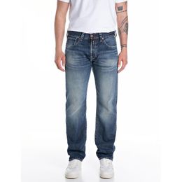 Replay Herren Straight-Jeans &raquo;DERYCK&laquo; blau 36, L&auml;nge 34