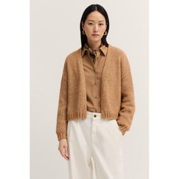 Bugatti Damen Bugatti Cardigan &raquo;V-Ausschnitt&laquo; aus einem weichen Alpaka-Mix beige M
