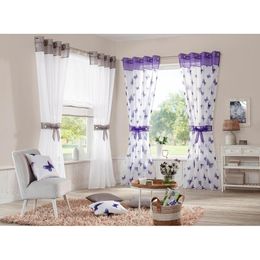 my home Gardine &raquo;Villars&laquo; &Ouml;sen 2 Stk. tlg. Vorhang, Fertiggardine, inkl. 2 Raffhalter, transparent, 2-er Set grau Voile, Polyester