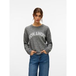 V&eacute;ro Moda Vero Moda Damen Strickpullover &raquo;VMAMOREMIO LS O-NECK PULLOVER BOO&laquo; silber S