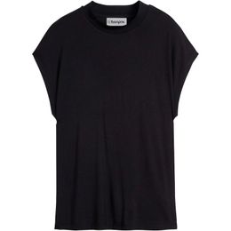 bonprix Damen bonprix T-Shirt &raquo;T-Shirt aus softer Viskose&laquo; l&auml;ssige Passform, Kurzarm, unifarben, aus Viskose schwarz 44/46 (L)