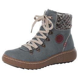Rieker Damen Winterboots , Winterstiefelette, Schn&uuml;rboots, Outdoorboots mit Warmfutter blau 42