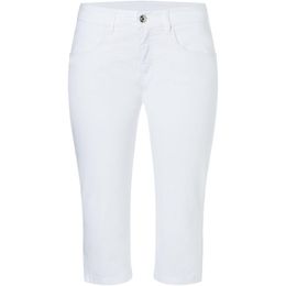 MAC Damen MAC Caprihose &raquo;Capri-Summer-Clean&laquo; Sommerhose Kniebedeckend mit kleinem Schlitz am Saum wei&szlig; 46, L&auml;nge 19
