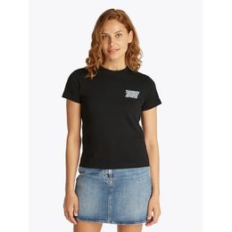 Tommy Jeans Damen T-Shirt &raquo;TJW REG TJ BUBBLE TEE&laquo; mit Logodruck schwarz M (38)