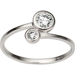 Firetti Damen Fingerring &raquo;Schmuck Geschenk Gold 333 Damenring Goldring Kreis rund&laquo; mit Zirkonia (synth.) wei&szlig;