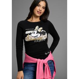 Kangaroos Damen Kangaroos Langarmshirt mit s&uuml;&szlig;em Minnie-Mouse Print schwarz 36/38
