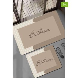 Elizabed 2er-Set: Badvorleger in Beige - 51% | Heimtextilien-badematten