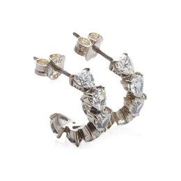Pandora Silber-Halbcreolen mit Edelsteinen - 15% | Schmuck