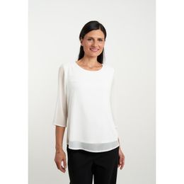 Seidel Moden Damen Chiffonbluse in eleganter 2 in 1 Optik - MADE IN GERMANY wei&szlig; 42