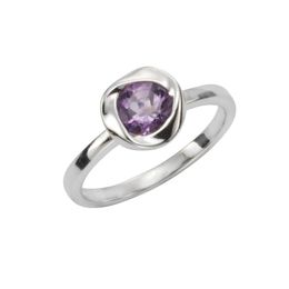 Vivance Damen Fingerring &raquo;925-/ Sterling Silber Amethyst&laquo; wei&szlig;