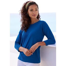 Vivance Damen Langarmshirt &raquo;mit modischer Struktur&laquo; 2er-Pack, aus b&uuml;gelfreier Qualit&auml;t mit Baumwolle blau 32/34