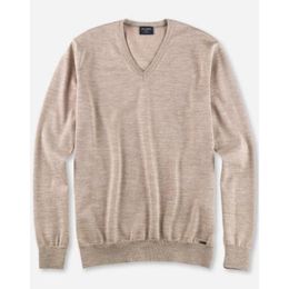 OLYMP Herren OLYMP V-Ausschnitt-Pullover &raquo;OLYMP Strick Casual&laquo; klassischer Strickpullover beige L