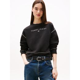 Tommy Jeans Damen Sweatshirt &raquo;TJW RLX CRP STITCH LINEAR CREW&laquo; schwarz S (36)