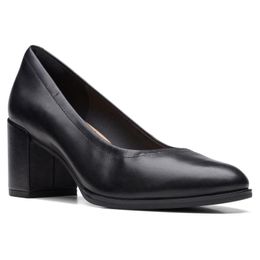 Clarks Damen Pumps &raquo;Freva 55&laquo; Business Schuh mit Lederfu&szlig;bett schwarz 36