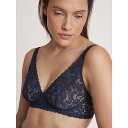 Calida Damen Calida &raquo;Natural Comfort Lace&laquo; mit vollelastischer Spitze, Single Jersey, feminin, weich blau 75, Cup B