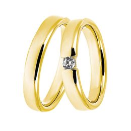 DOOSTI Kinder DOOSTI Trauring &raquo;Schmuck Geschenk Silber 925 Trauring Ehering Partnerring LIEBE&laquo; Made in Germany - wahlweise mit oder ohne Zirkonia gold