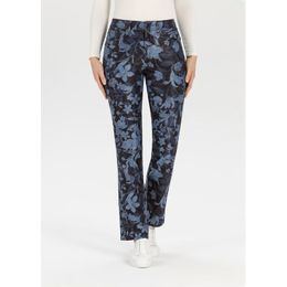 Stehmann Damen Taillenhose mit All-Over Print blau 34, N-Gr