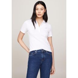 Tommy Hilfiger Damen Poloshirt &raquo;1985 SLIM PIQUE POLO SS&laquo; mit Logo-Flag wei&szlig; XL (42)