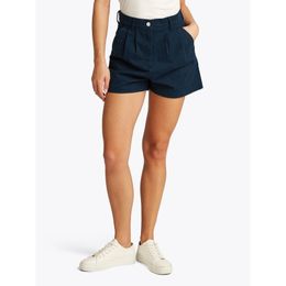 Tommy Jeans Damen Chinoshorts &raquo;TJW CLAIRE HR PLEATED SHORT&laquo; mit Bundfalten, mit Logostickerei blau 34, N-Gr
