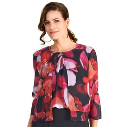 HERMANN LANGE Collection Damen HERMANN LANGE Collection Blusenblazer transparent, mit floralem Muster rot 42