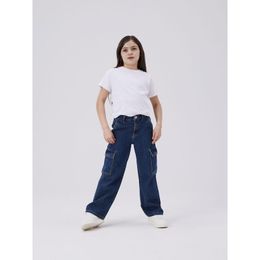 name it M&auml;dchen Weite Jeans &raquo;NKFROSE HW WIDE CARGO JEANS 6190-BS NOOS&laquo; blau 158, N-Gr