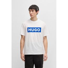 Hugo Blue Herren HUGO Blue T-Shirt &raquo;Nico&laquo; mit gro&szlig;em Logo-Print, Unisex wei&szlig; M