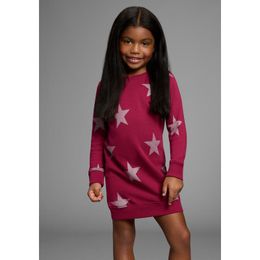 Kidsworld M&auml;dchen Kidsworld Sweatkleid &raquo;Sterne-Allover Kleid f&uuml;r kleine M&auml;dchen&laquo; Sweatkleid mit Glitzerdruck 92/98, N-Gr