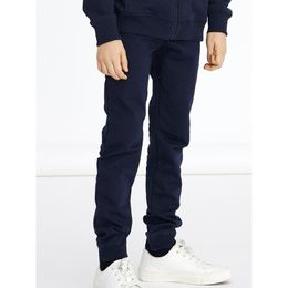 name it Jungen Jogginghose &raquo;NKMSWEAT f&uuml;r Jungen mit verstellbarem Bund und Kordelzug&laquo; unifarben, casual, regular fit, Baumwollmix, Rundhals blau 110, 