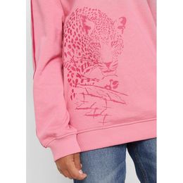 bonprix Kinder bonprix Kapuzensweatshirt, Regular Fit, mit Tier-Motiv, aus Baumwolle, mit Print rosa 164/170