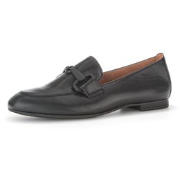 Gabor Damen Slipper Loafer, Halbschuh mit Lederinnensohle schwarz 43