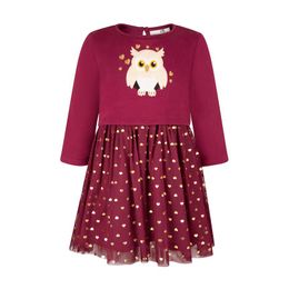 happy girls M&auml;dchen happy girls Sweatkleid mit hochwertiger Applikation und glitzerndem Alloverprint 104, N-Gr