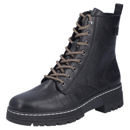 Rieker Damen Schn&uuml;rstiefelette Schn&uuml;rboots, Plateauboots, Profilsohle, mit Innenrei&szlig;verschluss schwarz 37