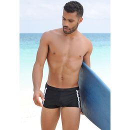 Chiemsee Herren Boxer-Badehose mit modischen Kontrastpaspelierungen schwarz 4, N-Gr