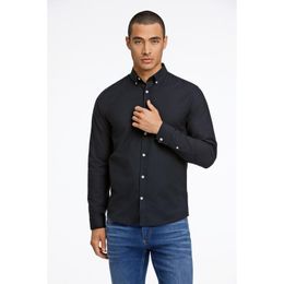 LINDBERGH Herren LINDBERGH Langarmhemd mit Button-Down-Kragen schwarz S, N-Gr