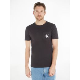 Calvin Klein Jeans Herren T-Shirt &raquo;CORE MONOGRAM POCKET SLIM TEE&laquo; mit Brusttasche schwarz XXXL (58)